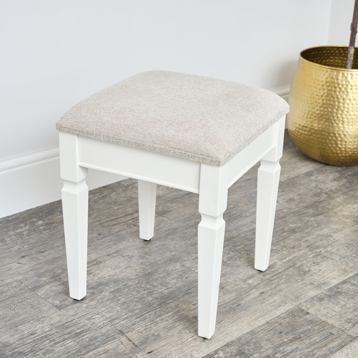Ivory Cushioned Dressing Table Stool - Daventry Ivory Range – Melody Maison