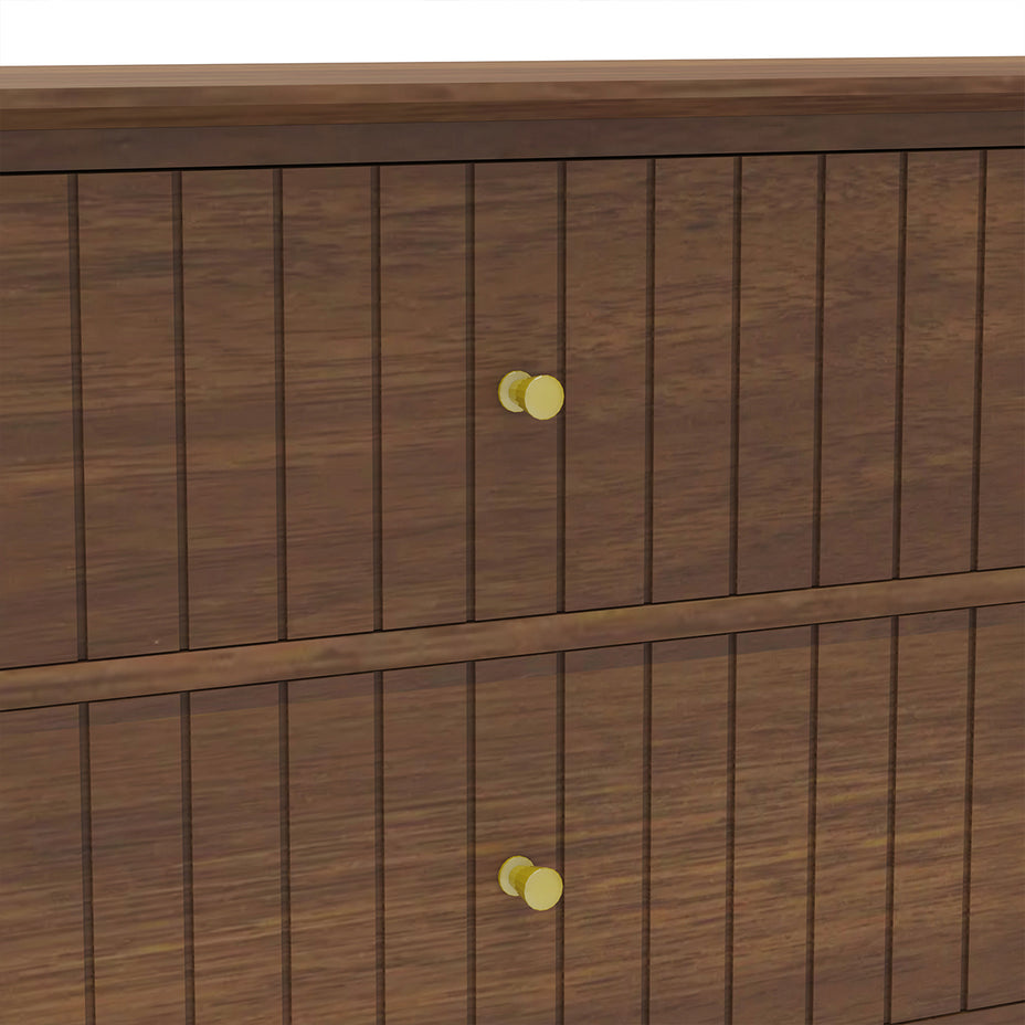 Large Chest of Drawers and Pair of Bedside Tables - Hales Dark Wood Ra ...
