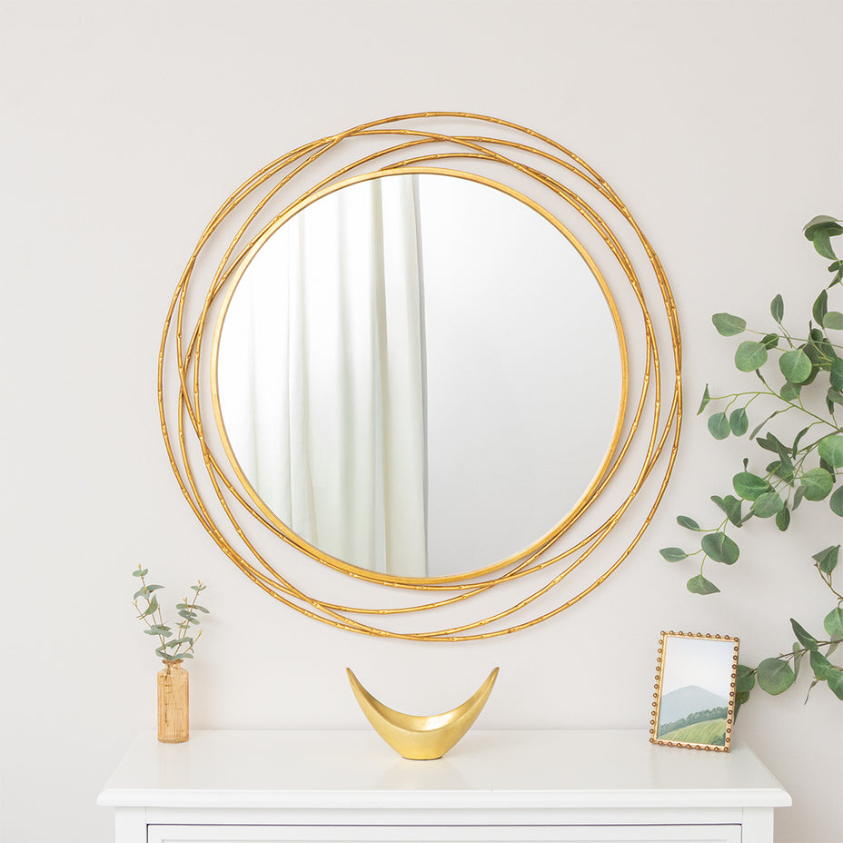 Large Round Gold Mirror 88cm x 85cm – Melody Maison Ltd