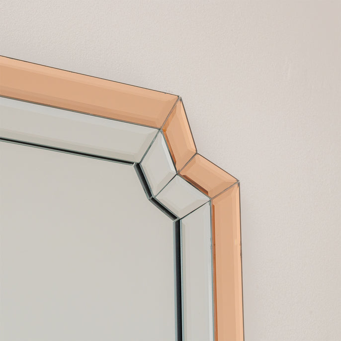 Rectangle Pink Glass Art Deco Wall Mirror 60cm x 100cm – Melody Maison Ltd