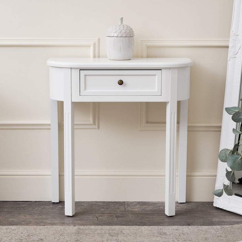 White Half Moon Table - Daventry White Range – Melody Maison Ltd
